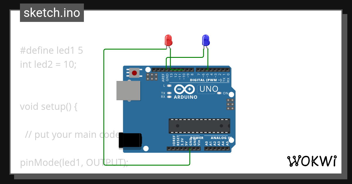 2led 3rd Simulation Wokwi Esp32 Stm32 Arduino Simulator 