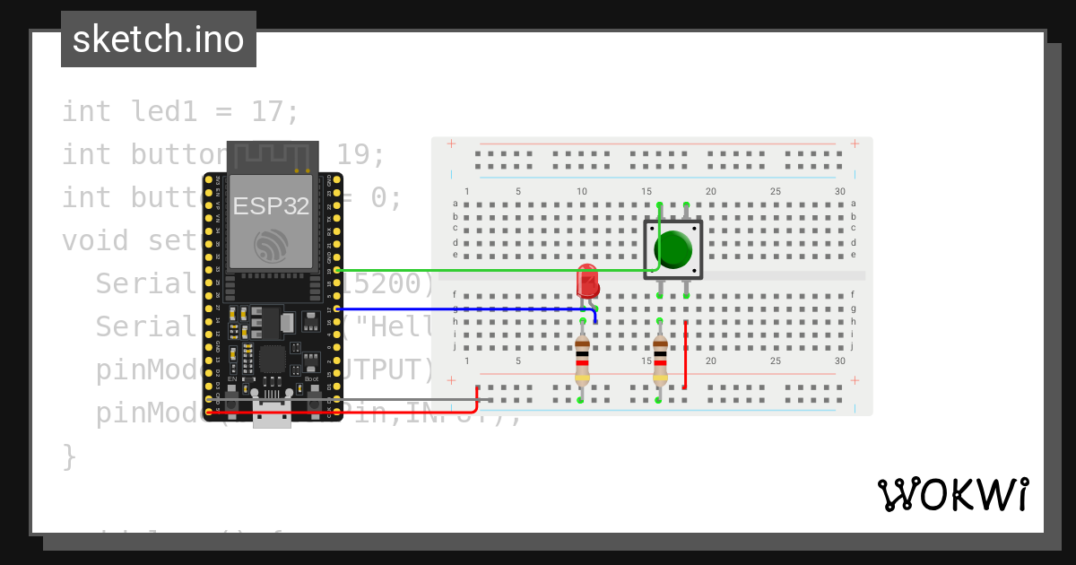 กดติด ปล่อยดับ Wokwi Esp32 Stm32 Arduino Simulator 