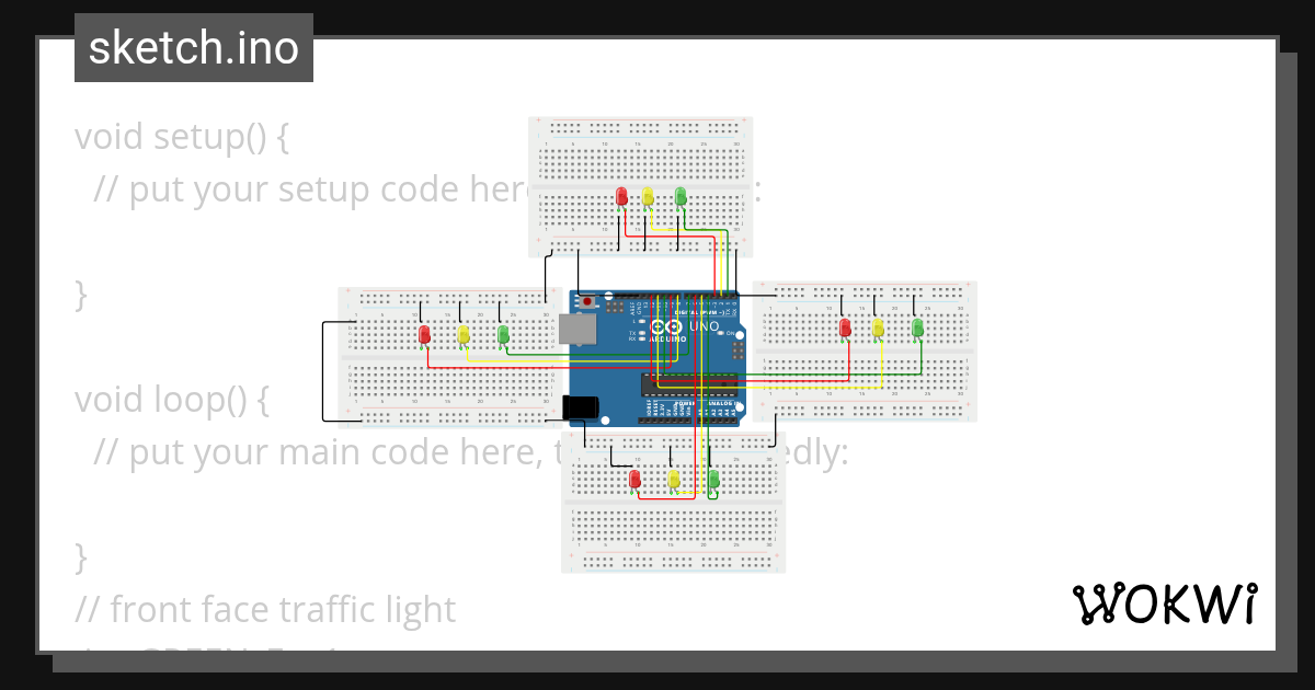 traffic signal - Wokwi ESP32, STM32, Arduino Simulator