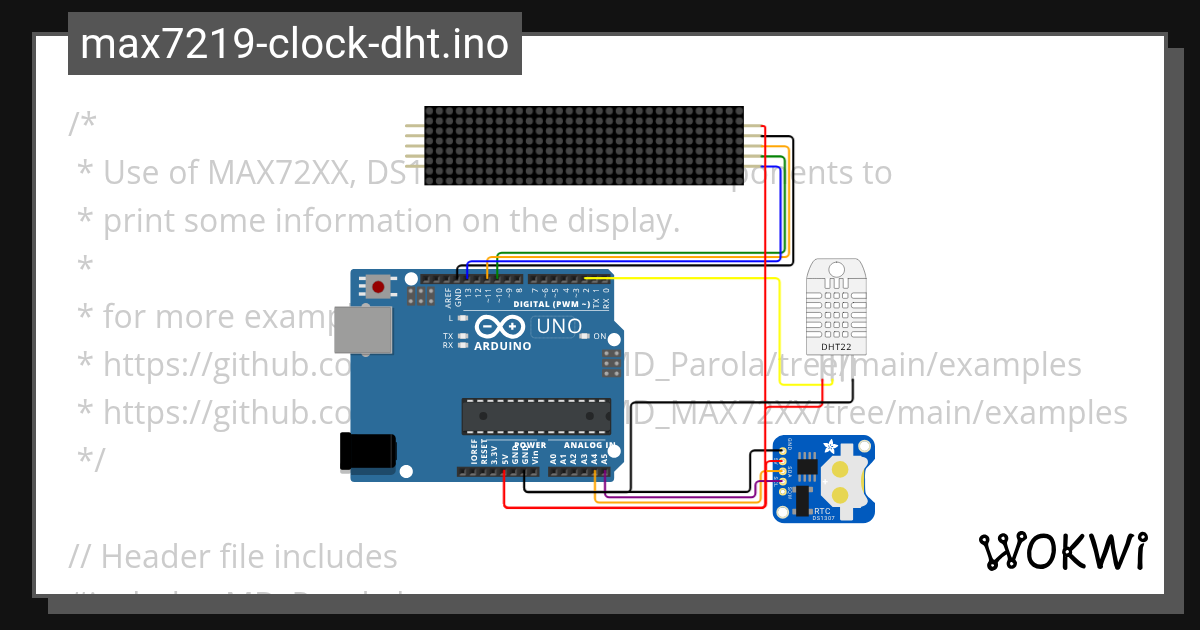 max7219-clock-dht.ino Copy - Wokwi ESP32, STM32, Arduino Simulator