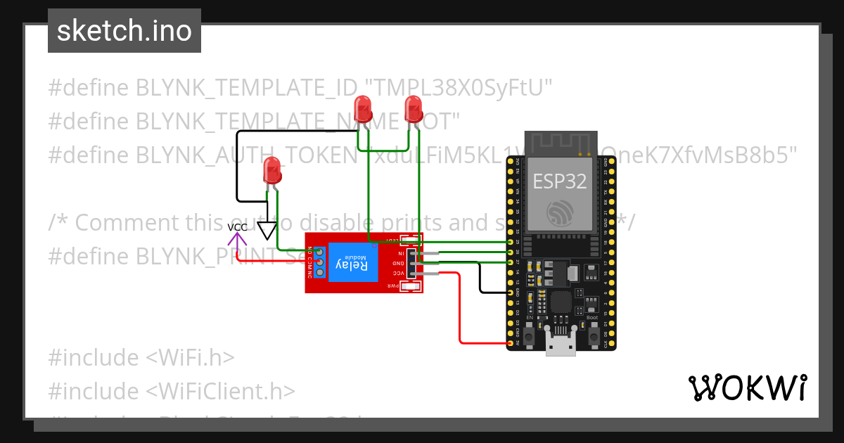 Blynk ESP32 IOT - Wokwi ESP32, STM32, Arduino Simulator