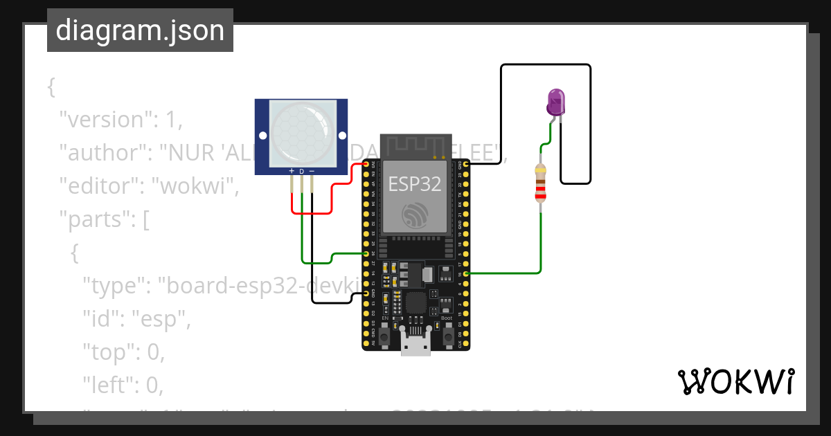 sensor movement detect - Wokwi ESP32, STM32, Arduino Simulator