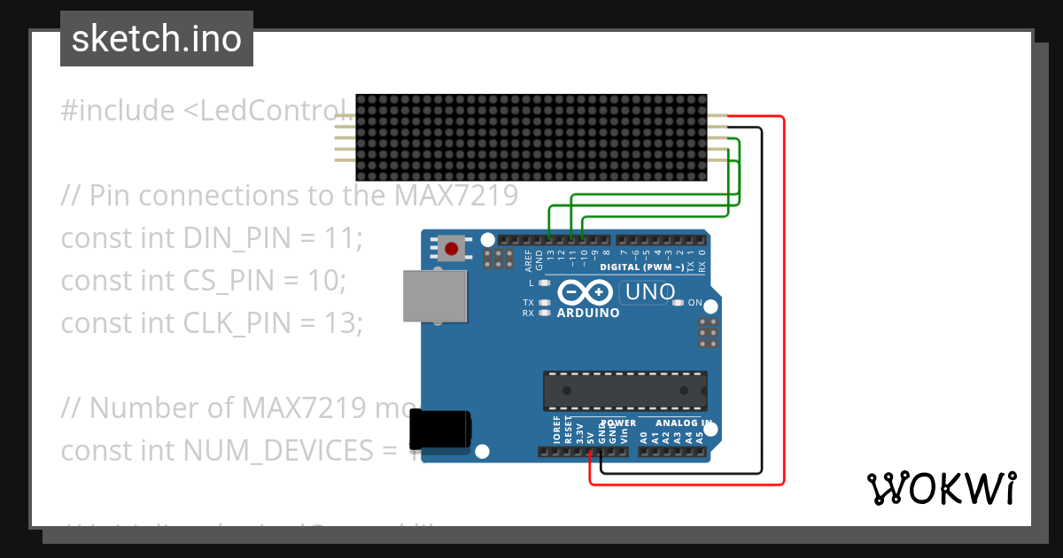 Matric Led Wokwi Esp32 Stm32 Arduino Simulator 