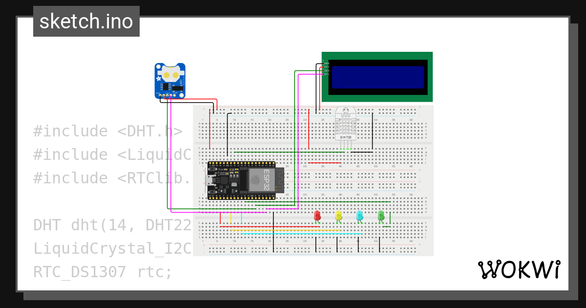 Prj22 Rtc Dht Sensor 2 Lcd Wokwi Esp32 Stm32 Arduino Simulator 2260