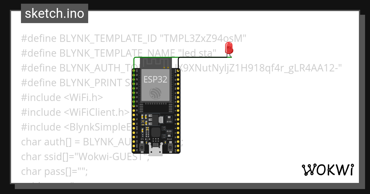Blynk Led Wokwi Esp32 Stm32 Arduino Simulator