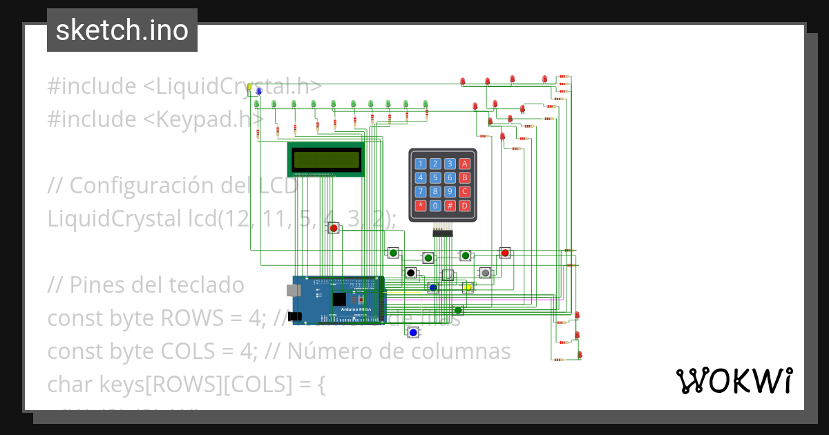 cosito con teclado y bobinas - Wokwi ESP32, STM32, Arduino Simulator
