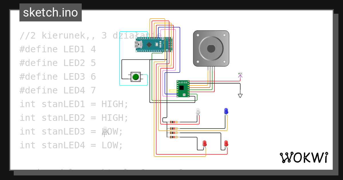 Wankel Diody 3 Wokwi Esp32 Stm32 Arduino Simulator
