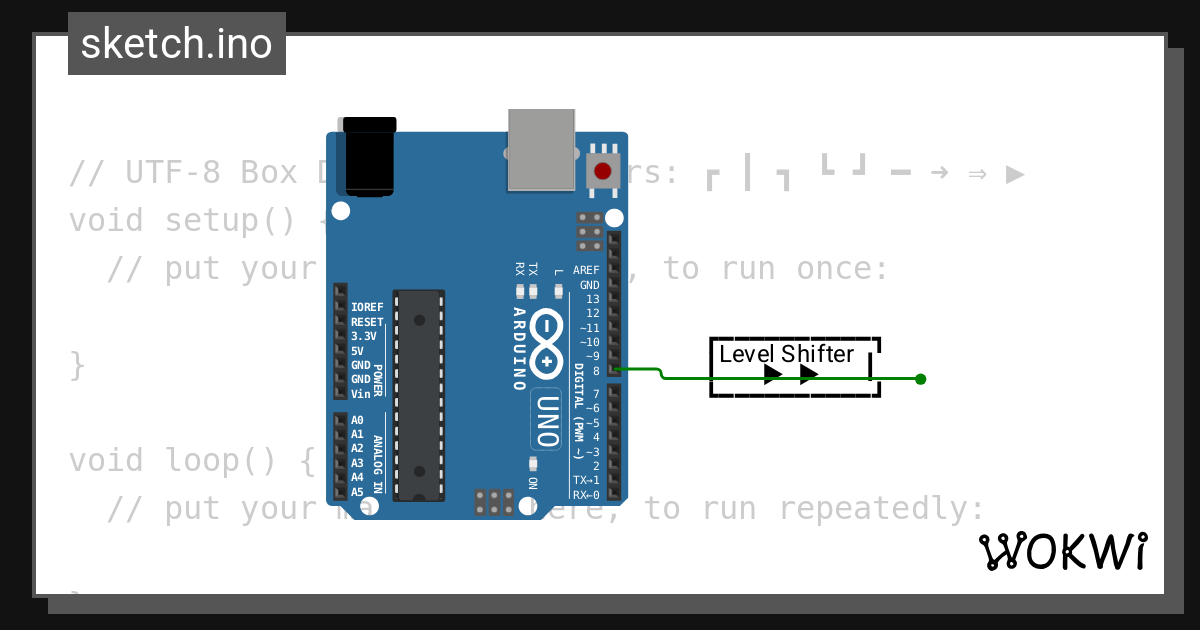 A Test To Show A Level Shifter With Text Wokwi Esp32 Stm32 Arduino Simulator