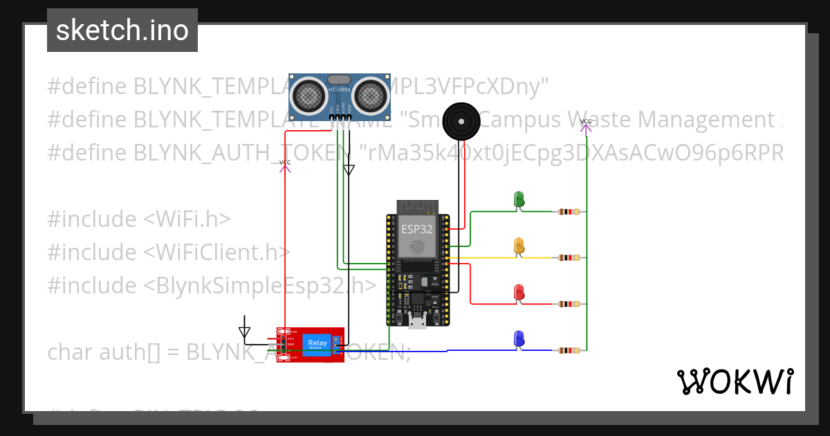 Smart Waste Management System Copy - Wokwi ESP32, STM32, Arduino Simulator