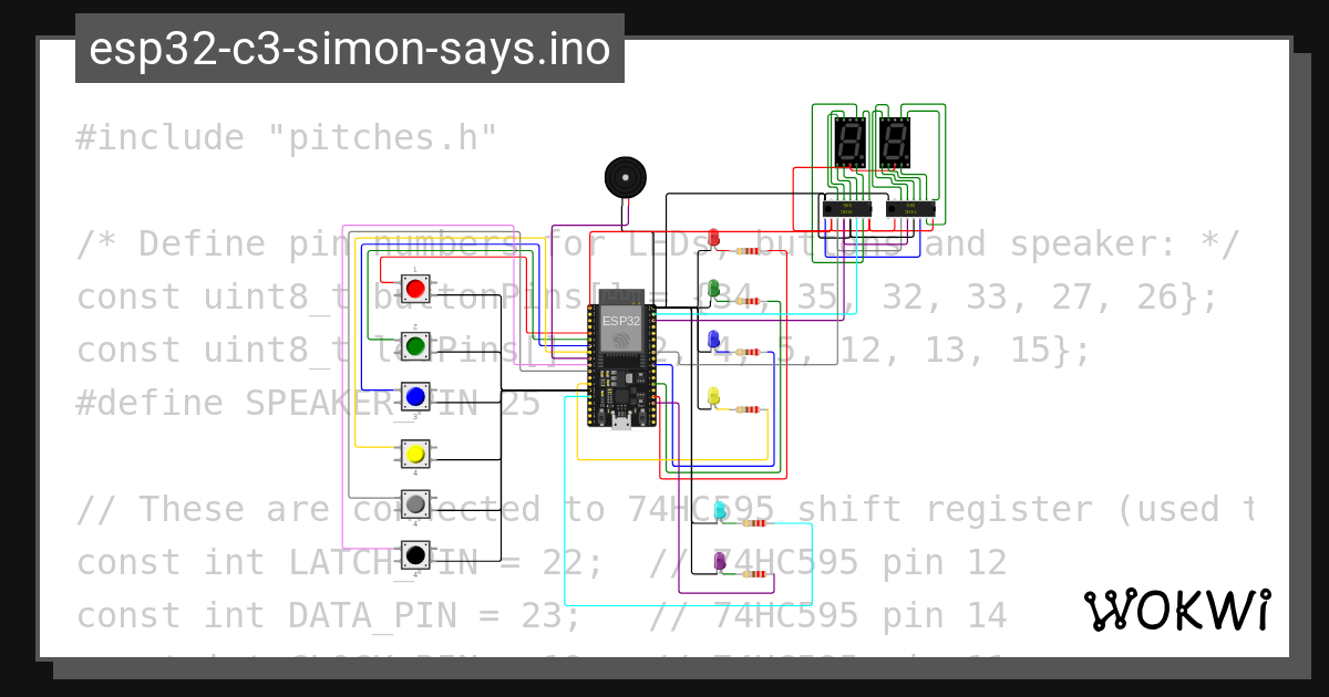 Copia Simon Wokwi Esp32 Stm32 Arduino Simulator 3838