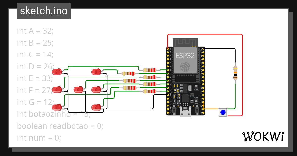 Jogo do Dado (Valnei) - ESP32 - Wokwi ESP32, STM32, Arduino Simulator
