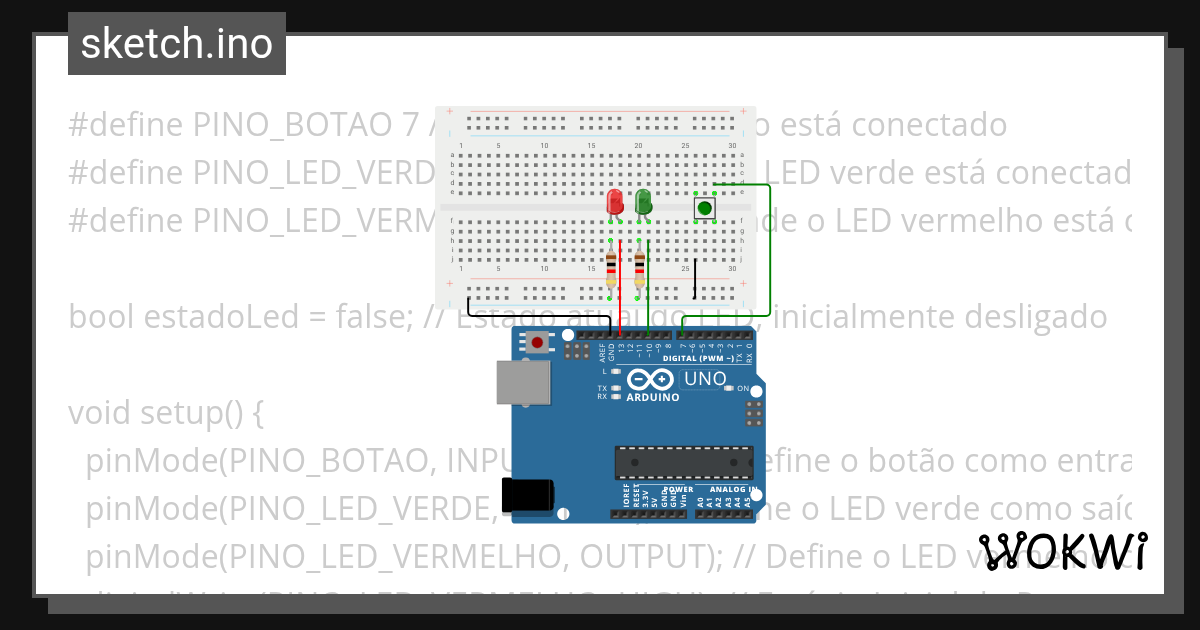 Troca de LED's - Wokwi ESP32, STM32, Arduino Simulator