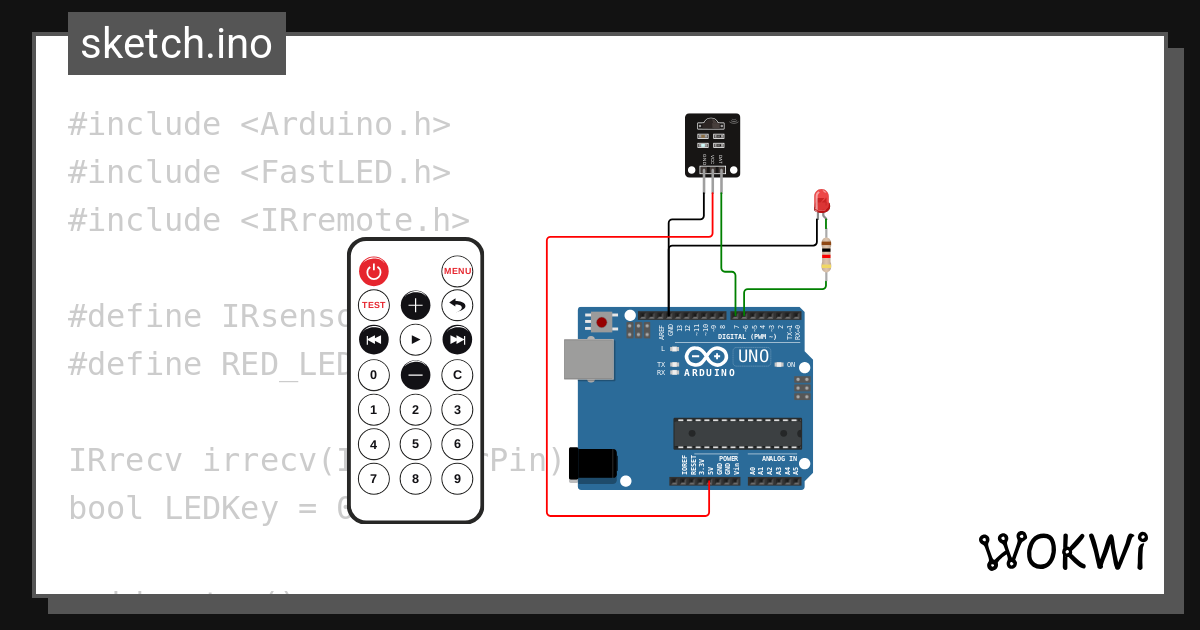 红外遥控接收器 Copy Wokwi Esp32 Stm32 Arduino Simulator 0209