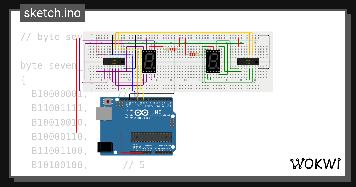 Shift Register Countdown Pixiter7 Wokwi Esp32 Stm32 Arduino Simulator 8234
