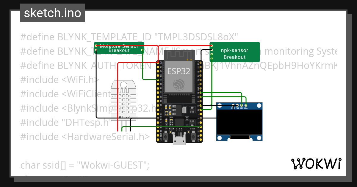 Smart soil nutrition monitoring System Copy - Wokwi ESP32, STM32, Arduino Simulator