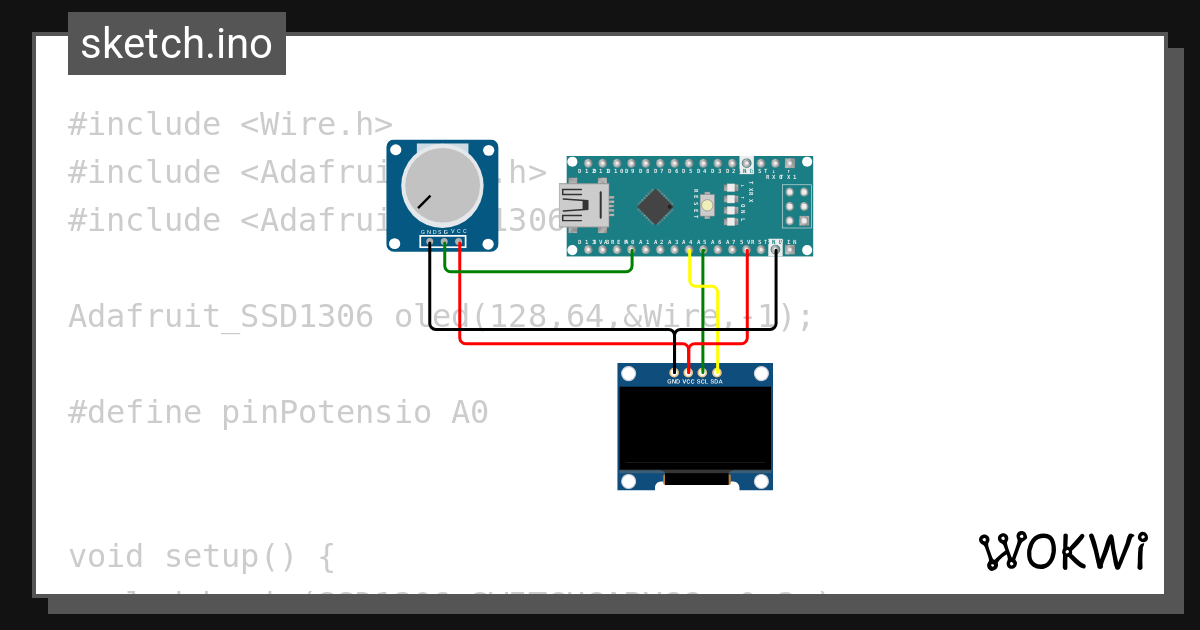 Oled Dan Potensiometer Wokwi Esp32 Stm32 Arduino Simulator