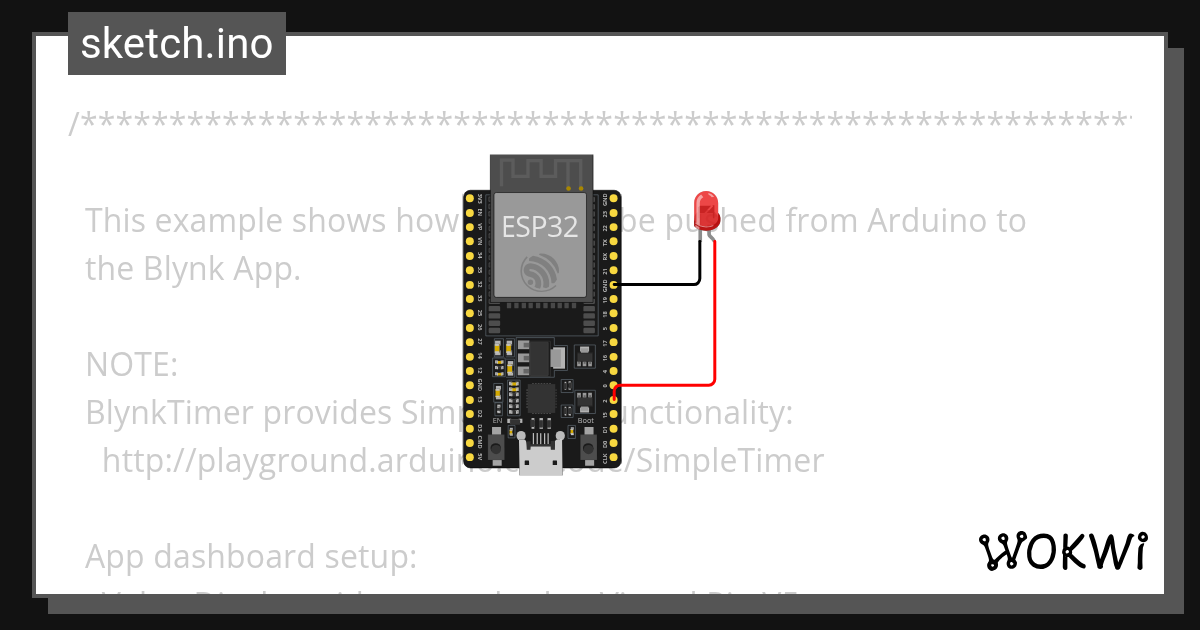 Project 1- Blynk Connectivity - Wokwi ESP32, STM32, Arduino Simulator