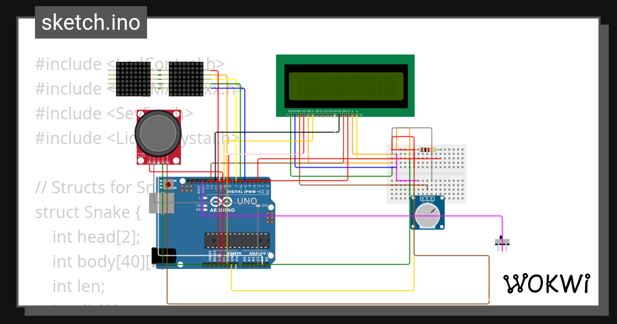 LED MATRIX Game 8 x 8 made by Sachin Copy - Wokwi ESP32, STM32, Arduino Simulator