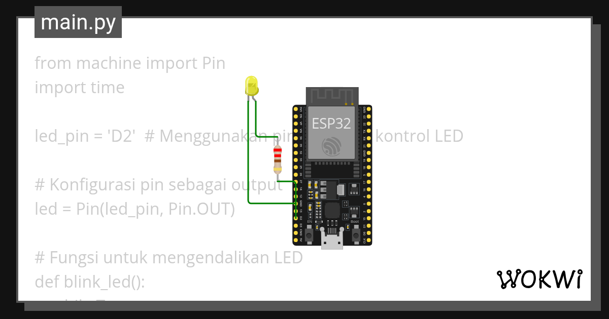 LED 2 - Wokwi ESP32, STM32, Arduino Simulator