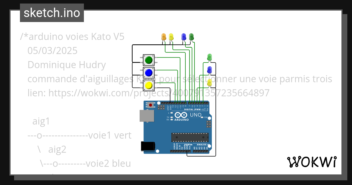 Arduino 3 Voies Kato Wokwi Esp32 Stm32 Arduino Simulator