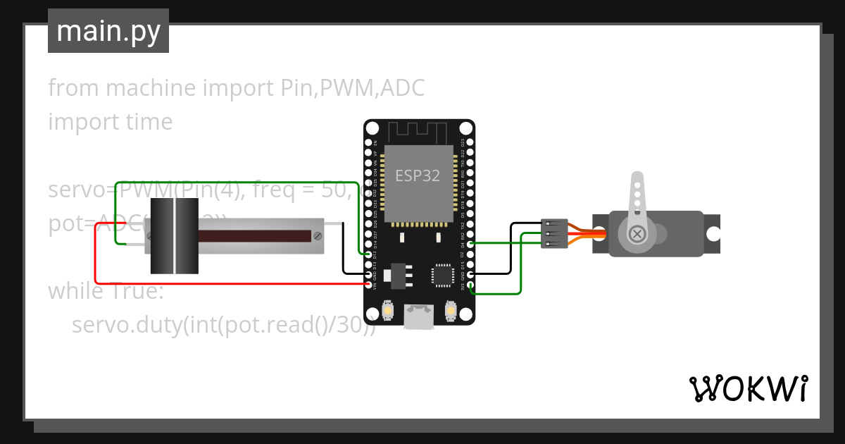 Ctz电位器控制舵机 Wokwi Esp32 Stm32 Arduino Simulator 4993