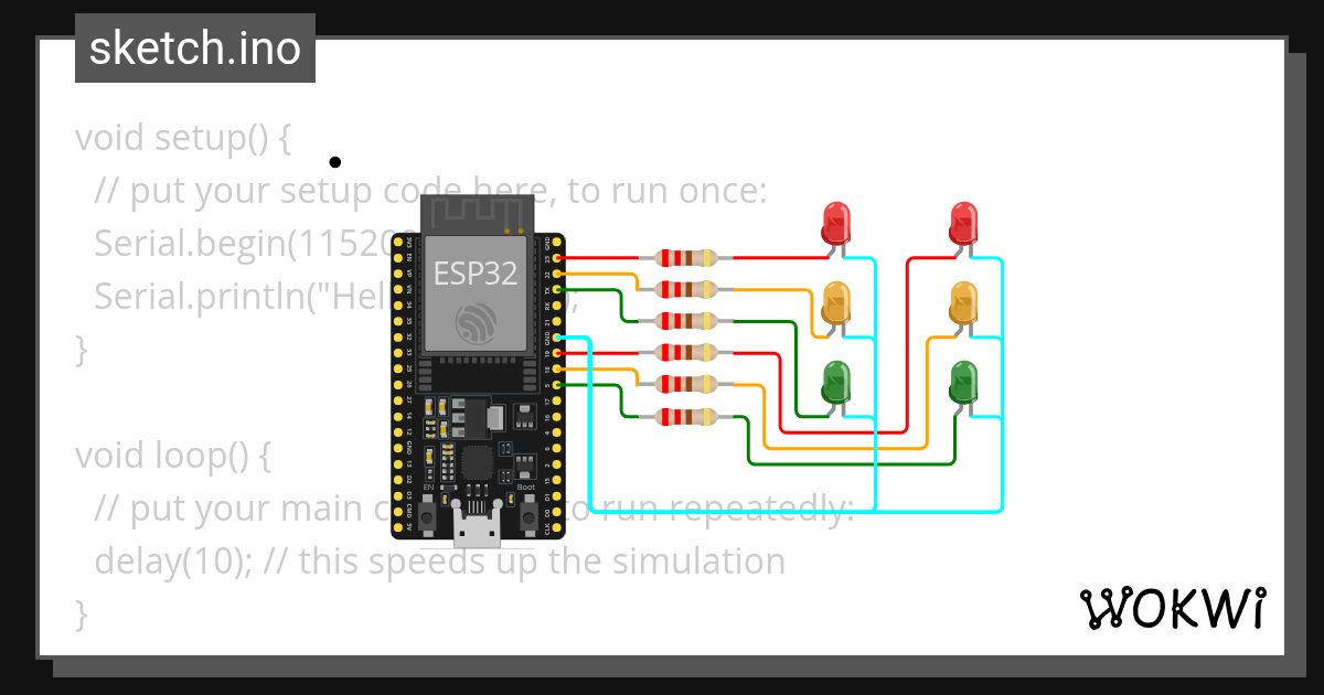 traffic lights - Wokwi ESP32, STM32, Arduino Simulator traffic lights - Wokwi ESP32, STM32, Arduino Simulator