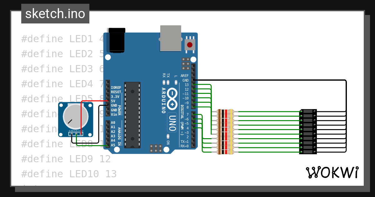 ตัวต้านทาน10ตัว Wokwi Esp32 Stm32 Arduino Simulator 1492