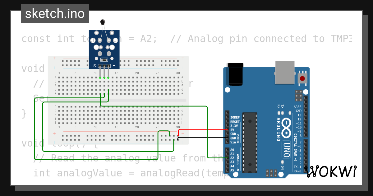 Analog Temperature Sensor In Arduino Wokwi Esp32 Stm32 Arduino