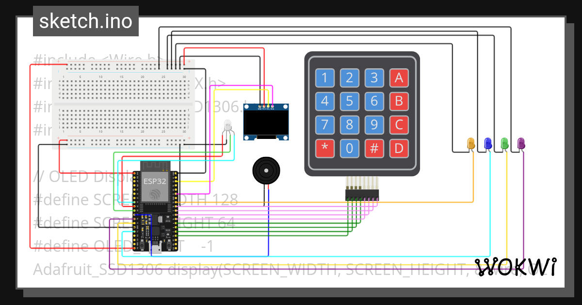 Electronic safe V1.2.1 - Wokwi ESP32, STM32, Arduino Simulator