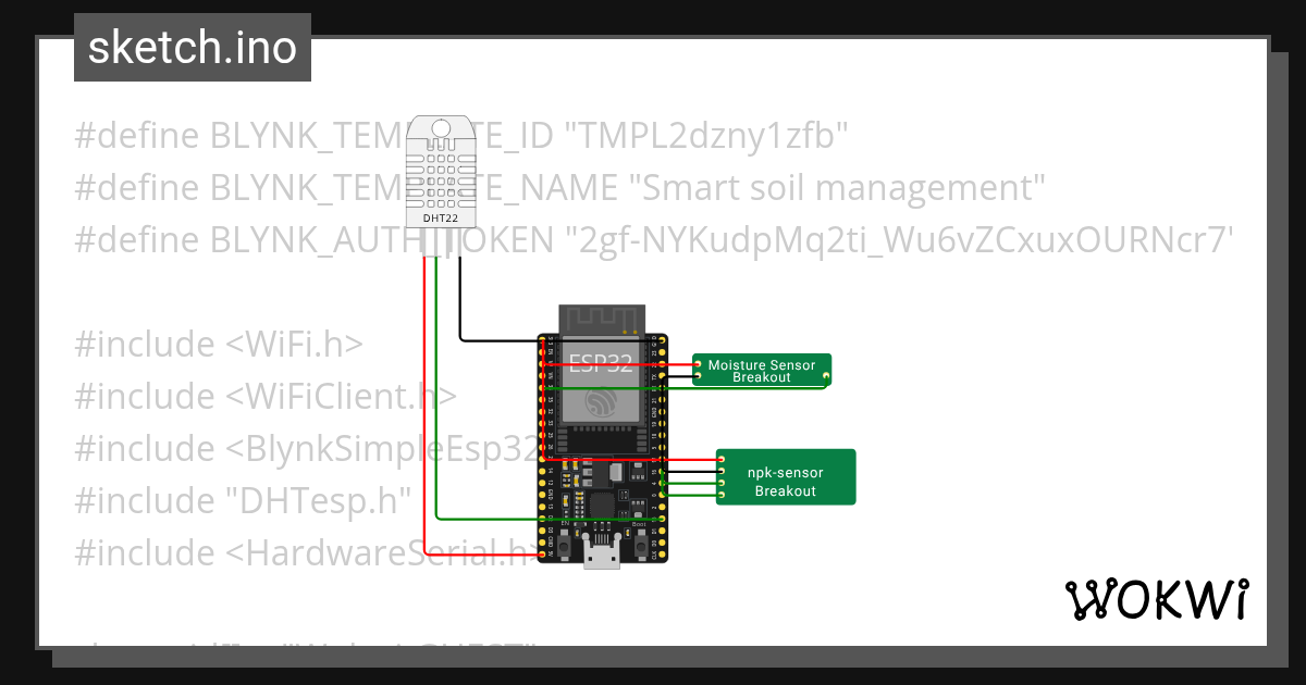 Soil nutrition monitoring - Wokwi ESP32, STM32, Arduino Simulator