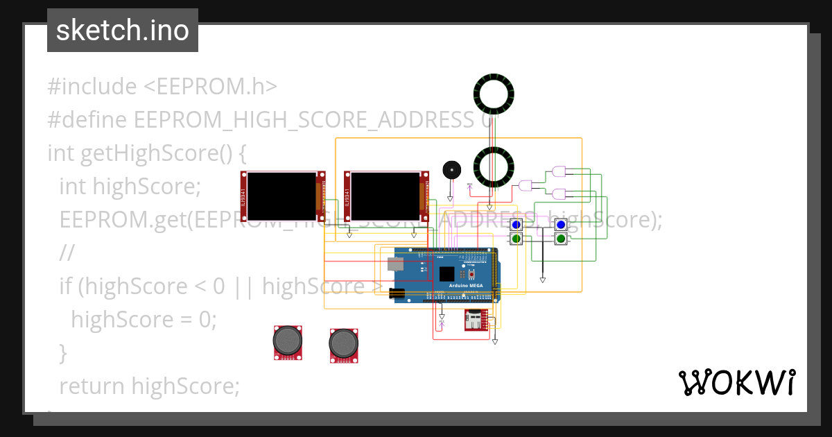 俄羅斯輪盤按鈕循環 完成 補救完成 上拉 最高分 圖片 Wokwi Esp32 Stm32 Arduino Simulator