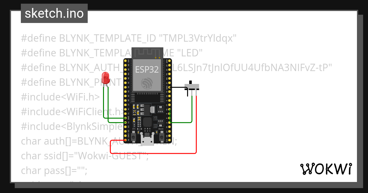 LED Slideswitch - Wokwi ESP32, STM32, Arduino Simulator