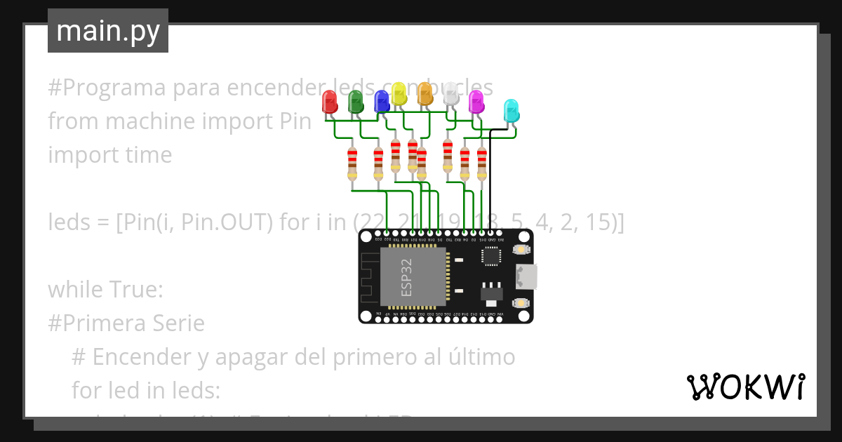Led Serie En Esp32 Wokwi Esp32 Stm32 Arduino Simulator 