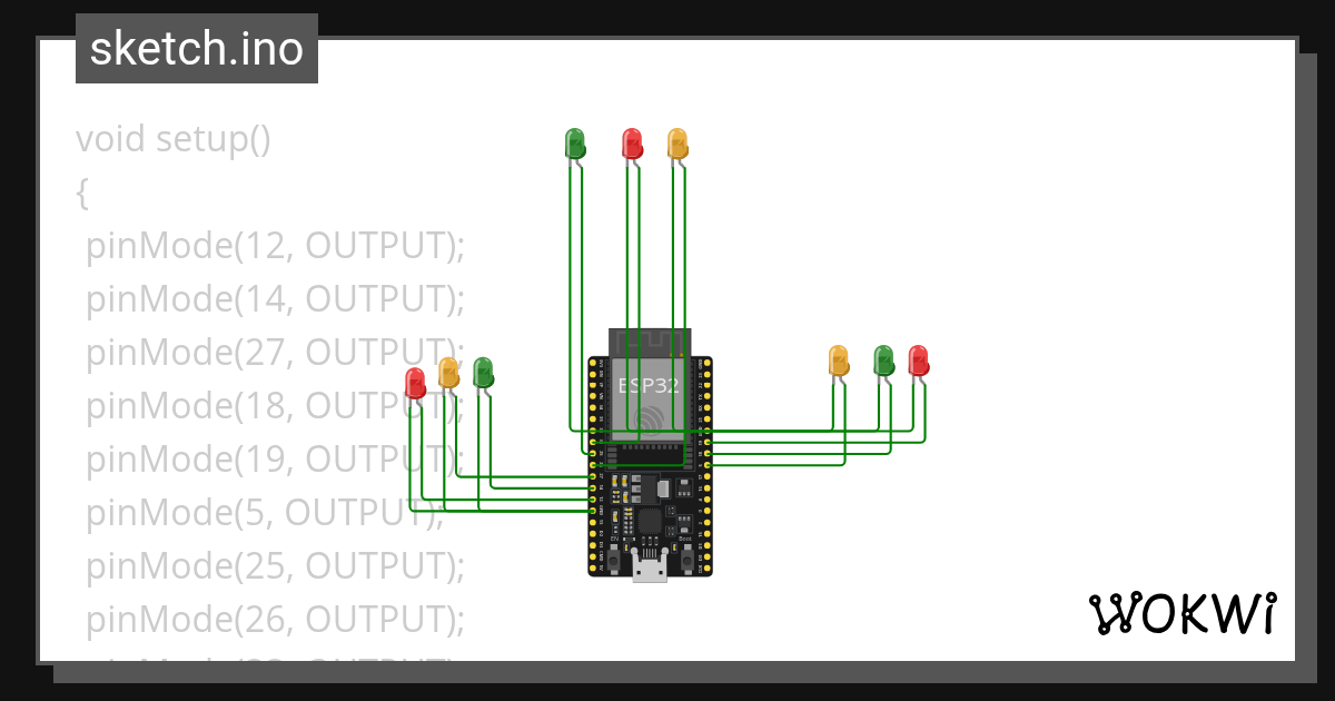 traffic_light - Wokwi ESP32, STM32, Arduino Simulator