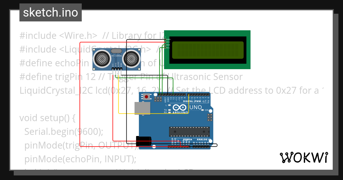 Ultra Sonic Senor With Ardiuno Wokwi Esp32 Stm32 Arduino Simulator 3516