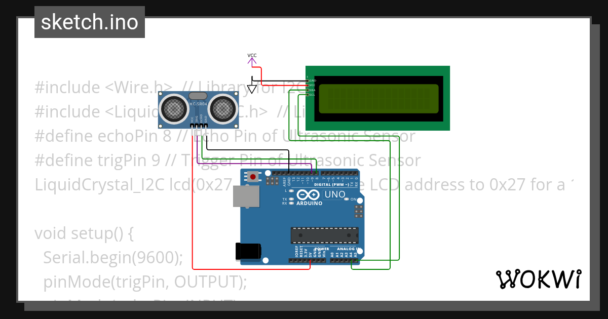 ultrasonic sensor using arduino - Wokwi ESP32, STM32, Arduino Simulator