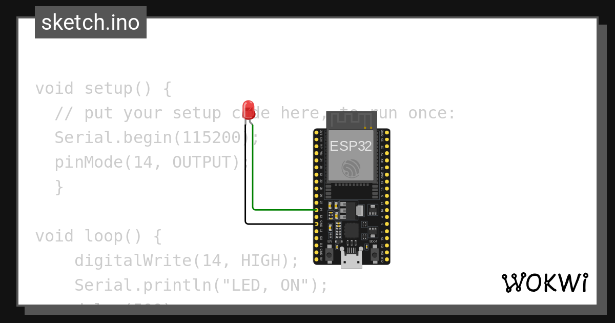 Led Blink Led Wokwi Esp32 Stm32 Arduino Simulator 1309