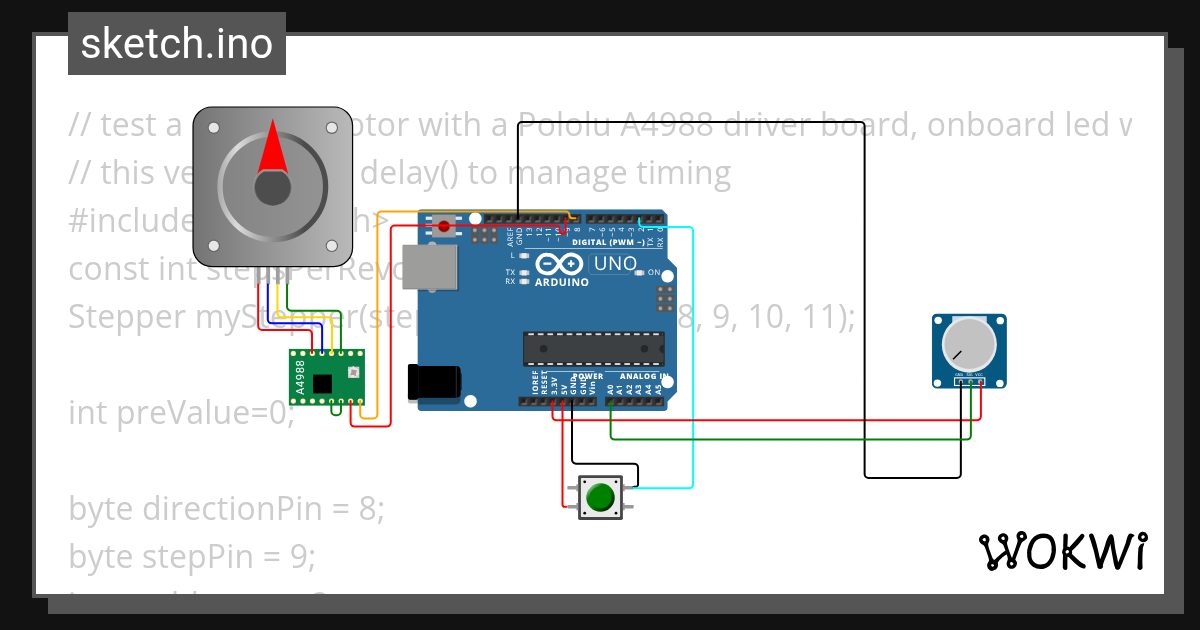 Stepper Motor And Button Copy Wokwi Esp32 Stm32 Arduino Simulator 9241