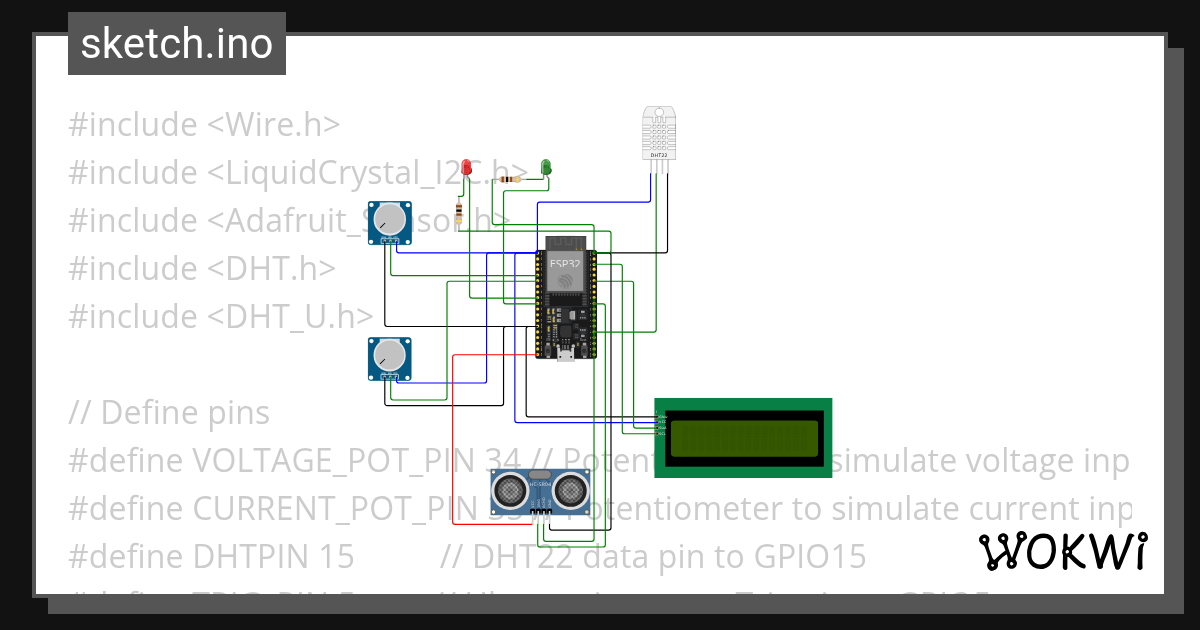 Solar monitoring system - Wokwi ESP32, STM32, Arduino Simulator