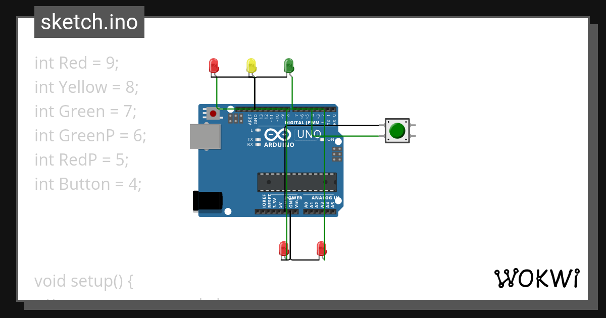 Traffic Light - Wokwi ESP32, STM32, Arduino Simulator