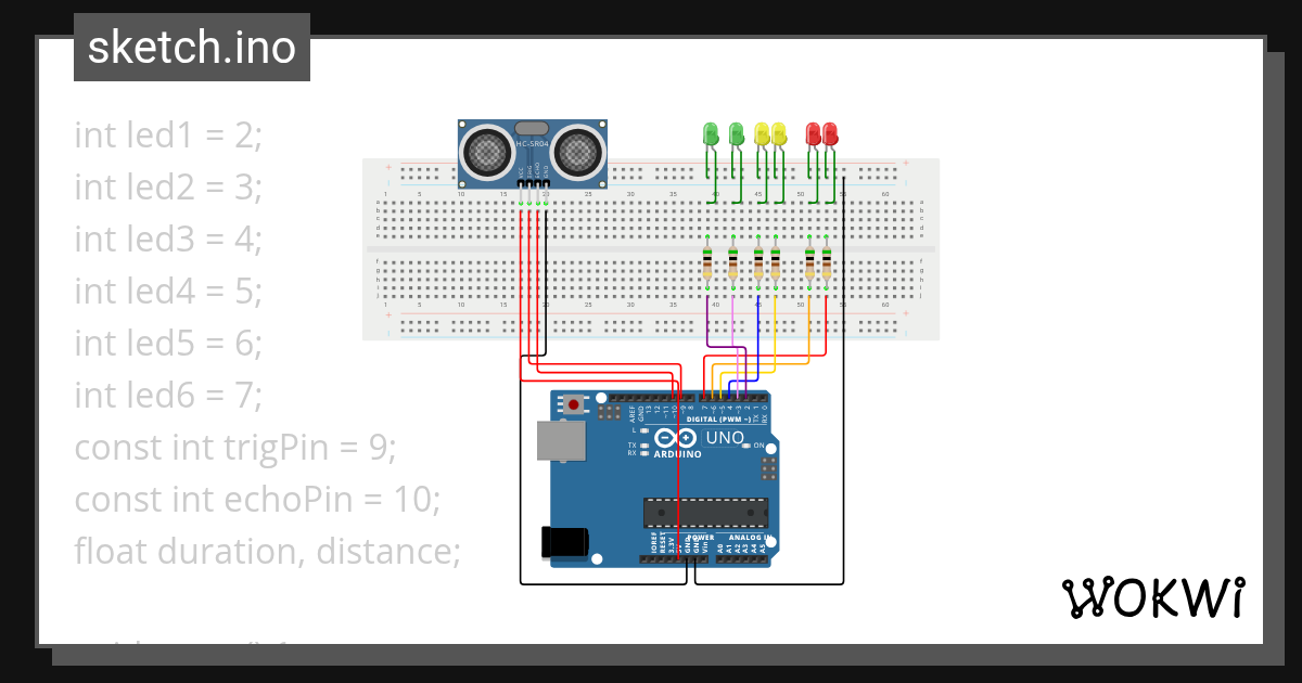 วงจรเช็นเชอร์วัดระยะ แนวข้อสอบ Wokwi Esp32 Stm32 Arduino Simulator 0577