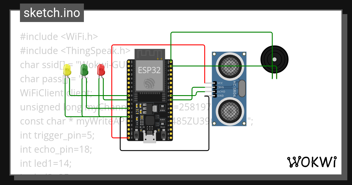 PRAVEEN ULTRASONIC - Wokwi ESP32, STM32, Arduino Simulator