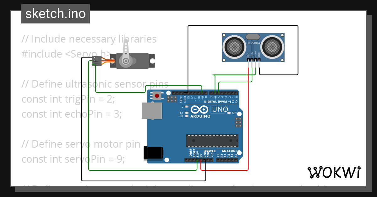smart dustbin - Wokwi ESP32, STM32, Arduino Simulator