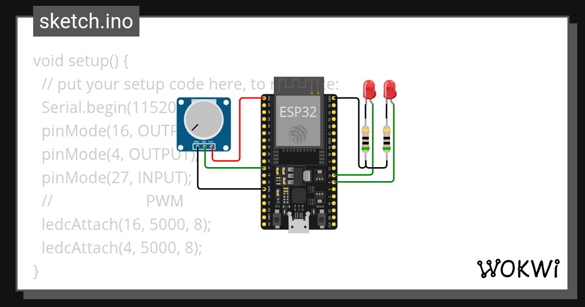 esp32 analog ledc - Wokwi ESP32, STM32, Arduino Simulator