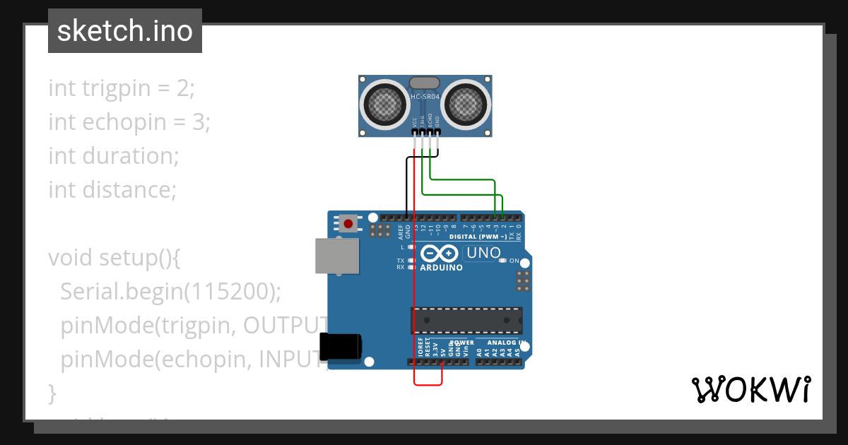 Ultrasonic Sensor Wokwi Esp32 Stm32 Arduino Simulator