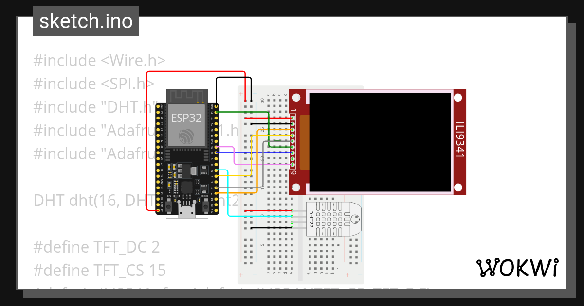 DHT22 - Wokwi ESP32, STM32, Arduino Simulator