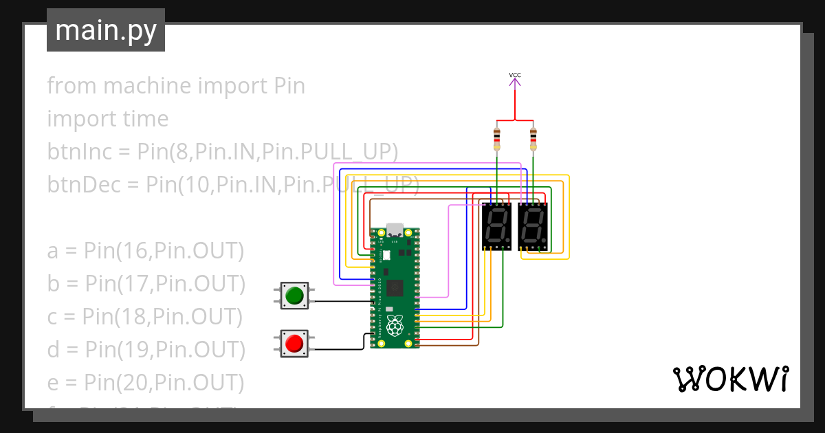 Contador 0-99 - Wokwi ESP32, STM32, Arduino Simulator