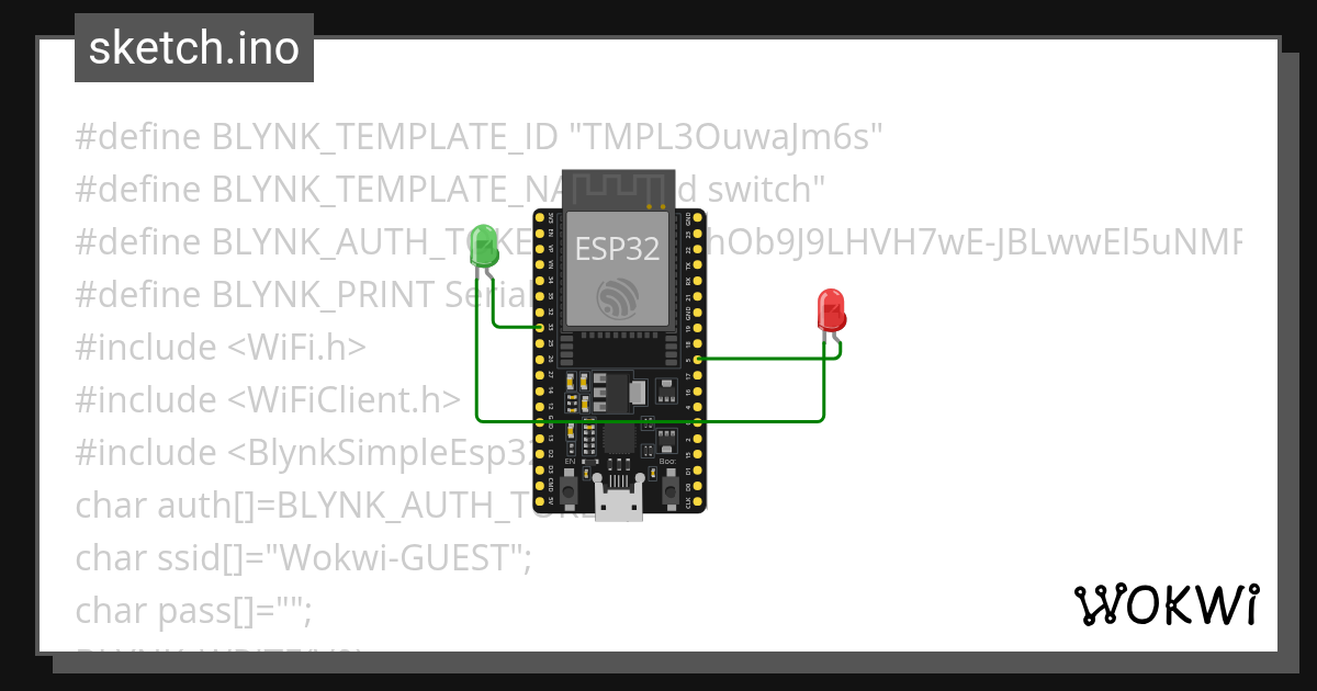 led control switch online - Wokwi ESP32, STM32, Arduino Simulator