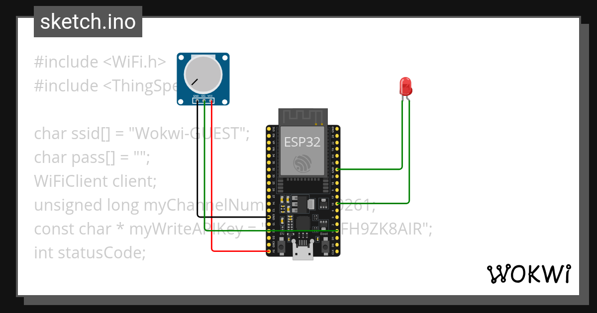 potentiometer Thinkspeak - Wokwi ESP32, STM32, Arduino Simulator
