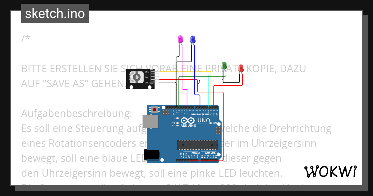 Rotationsencoder - Wokwi ESP32, STM32, Arduino Simulator